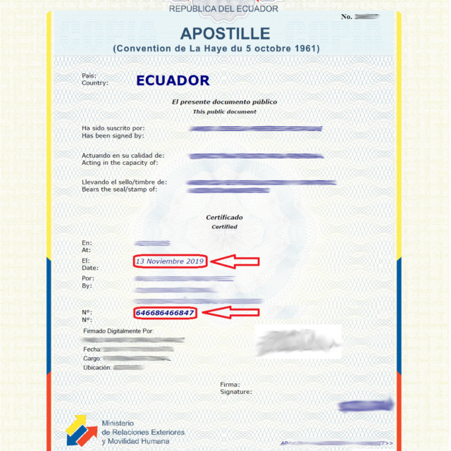 Apostilla y Legalización de Documentos en Ecuador
